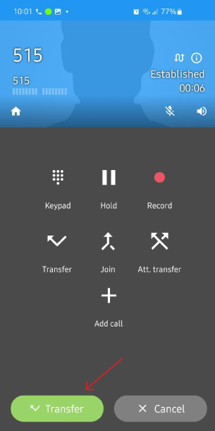Attended Call Transfer – Android – AgileIP Support