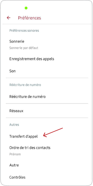 Renvoi d’appel – Android – AgileIP Support